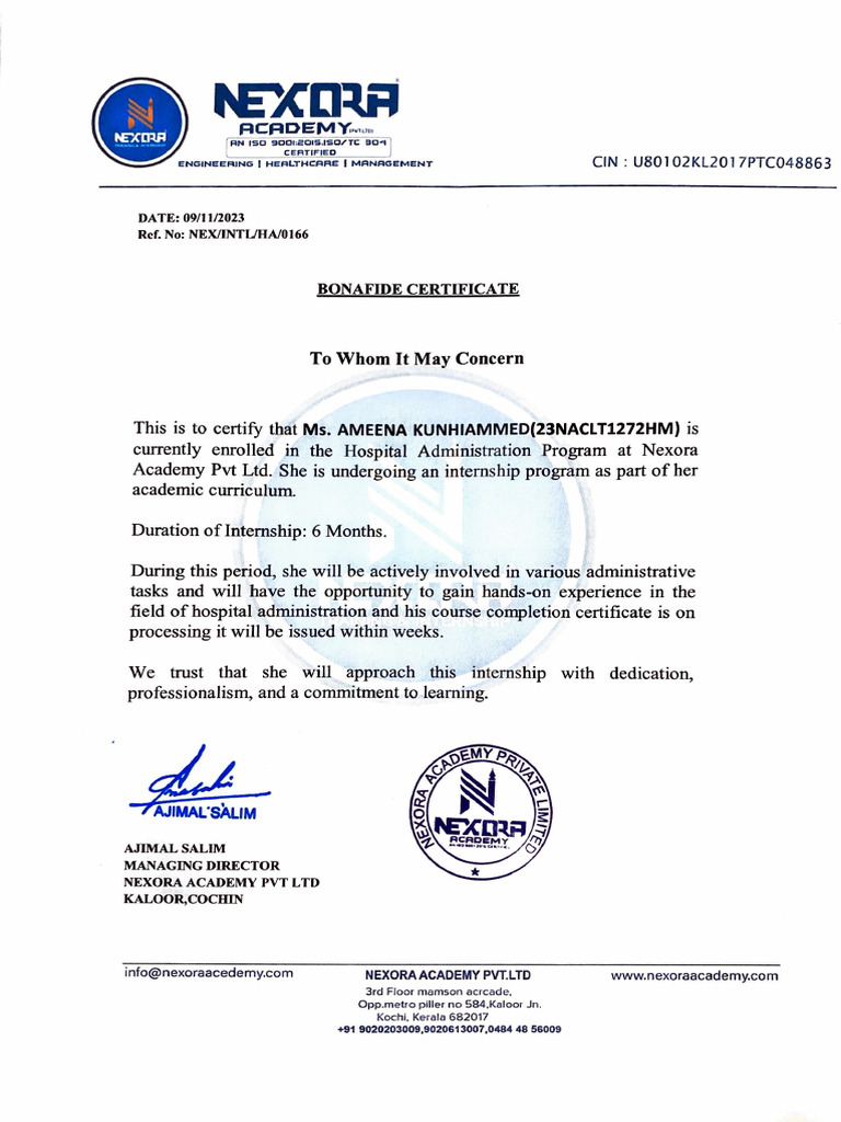 Bonafide Certificates Download Free Pdf Job Hunting Internship