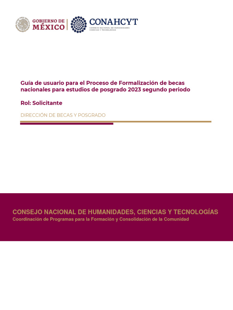 Formalización de Becas Conhacyt | PDF | Contraseña | Información