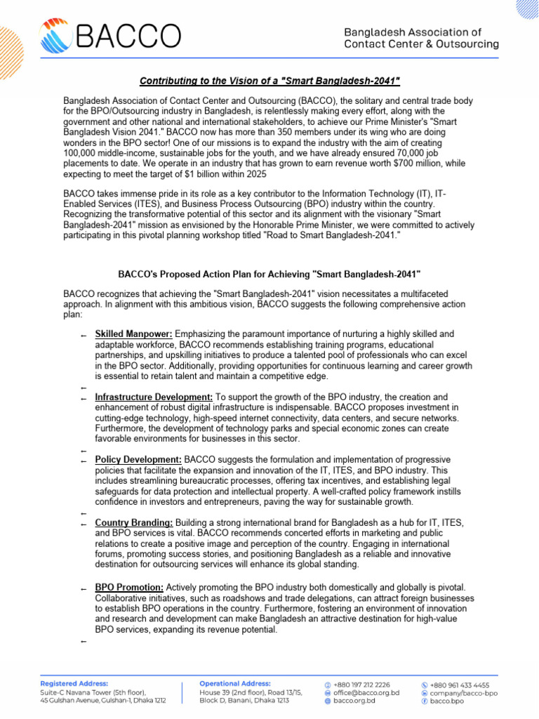 Proposed Action Plan For Achieving - Smart Bangladesh-2041 - V1 | PDF ...
