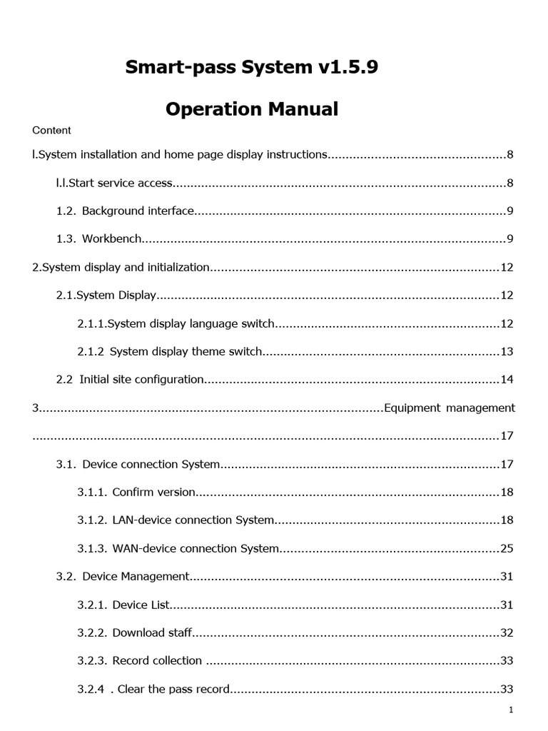 Smart-pass System v1.5.9 Manual | PDF | Computer Network | Ip Address