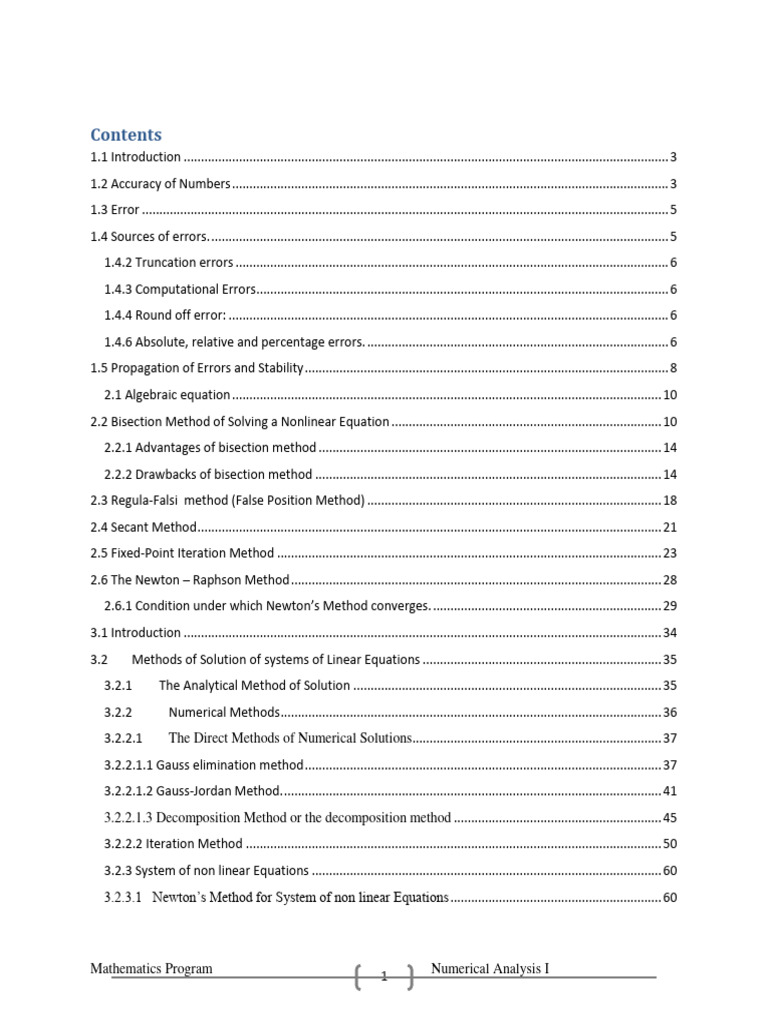 Numerical Analysis PDF | PDF | Numerical Analysis | Equations