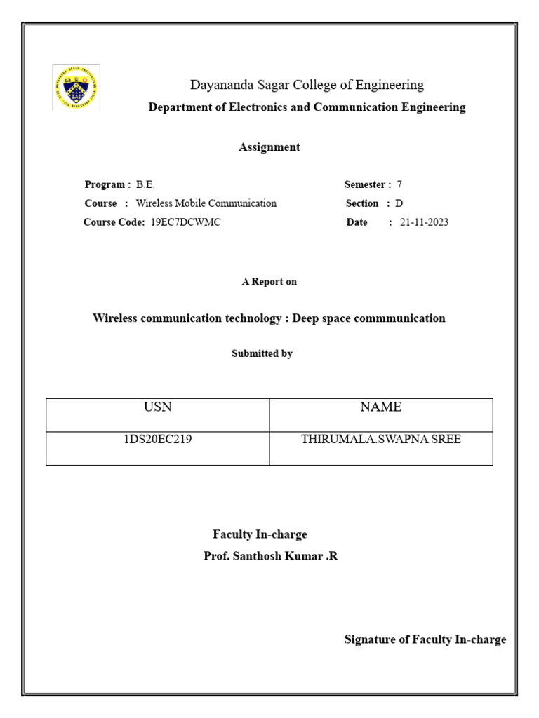 WMC Assignment | PDF | Voyager Program | Nasa Deep Space Network