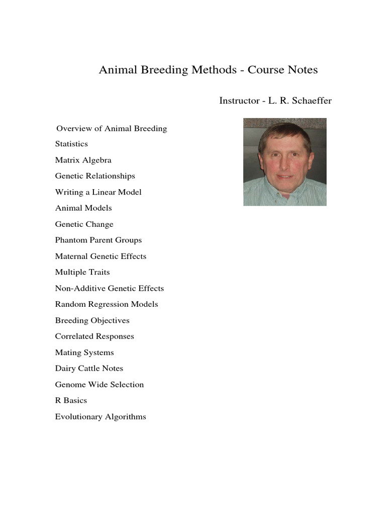 Animal Breeding Methods Overview | PDF | Genotype | Dominance (Genetics)