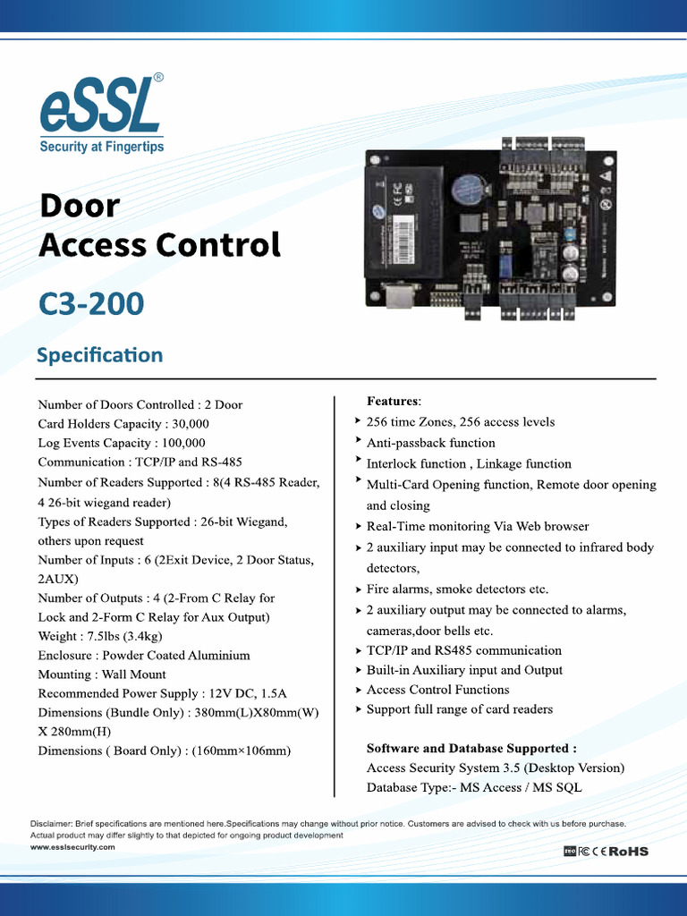 Door Access Control: SP Ecifica On | PDF | Access Control | Computing
