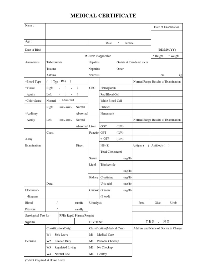 Normal Medical Form | PDF | Blood | Blood Plasma