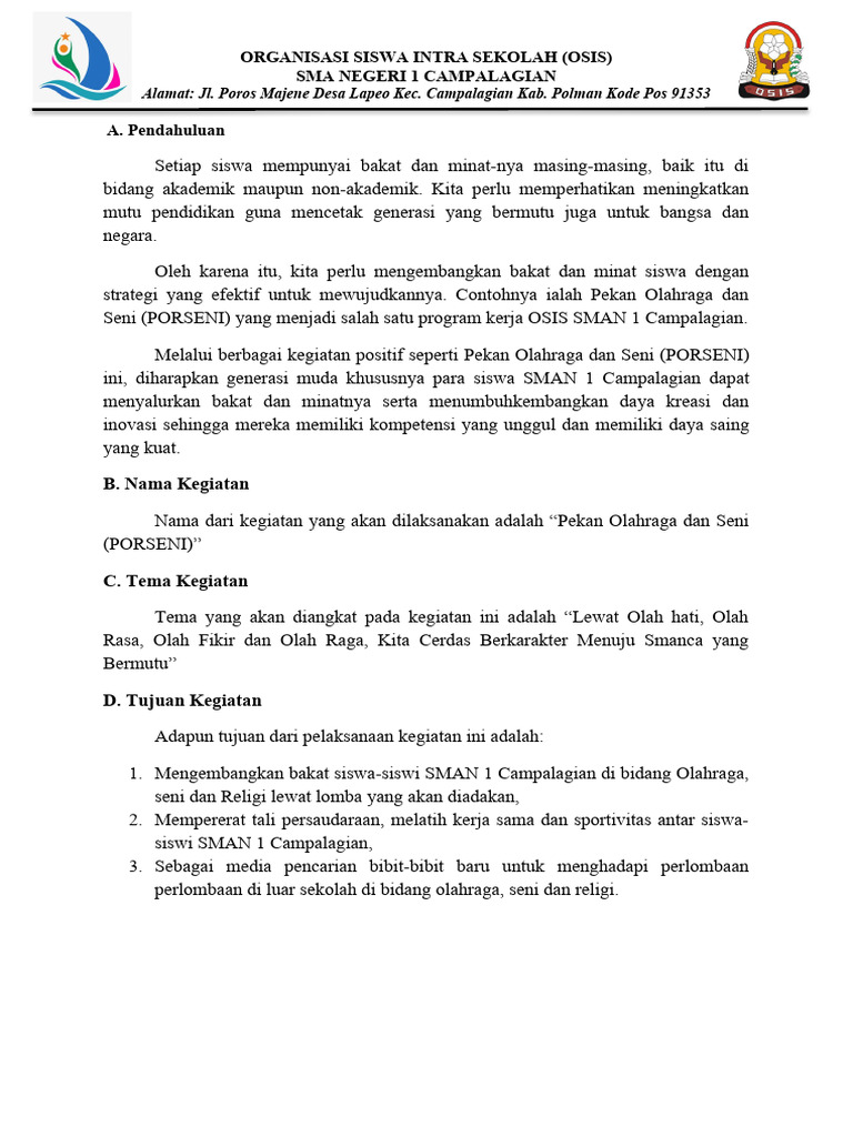 Proposal Porseni | PDF