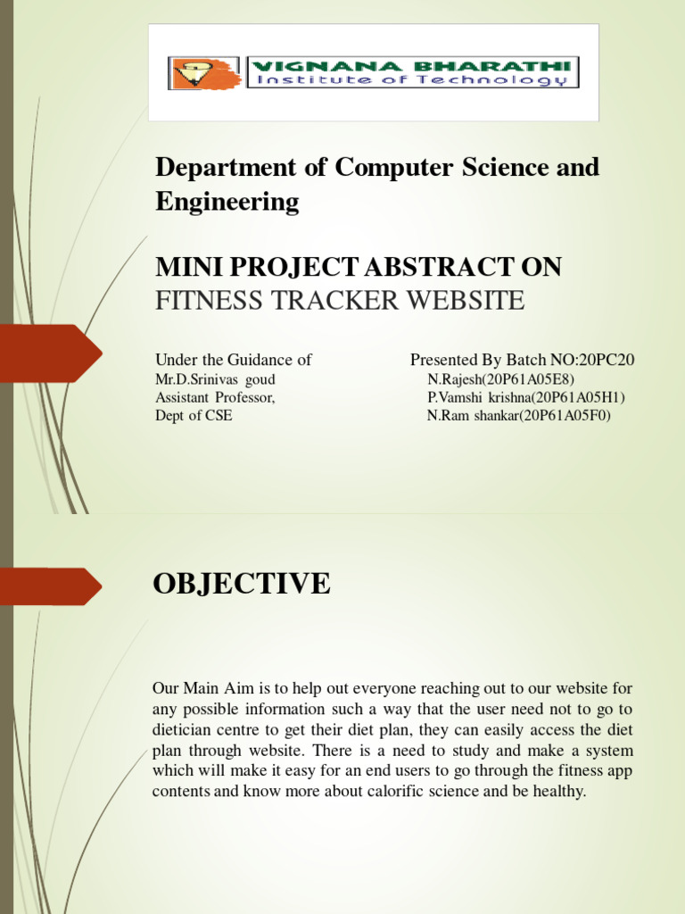 Fitness Tracker Website Mini Project | PDF | Nutrients | Diet (Nutrition)