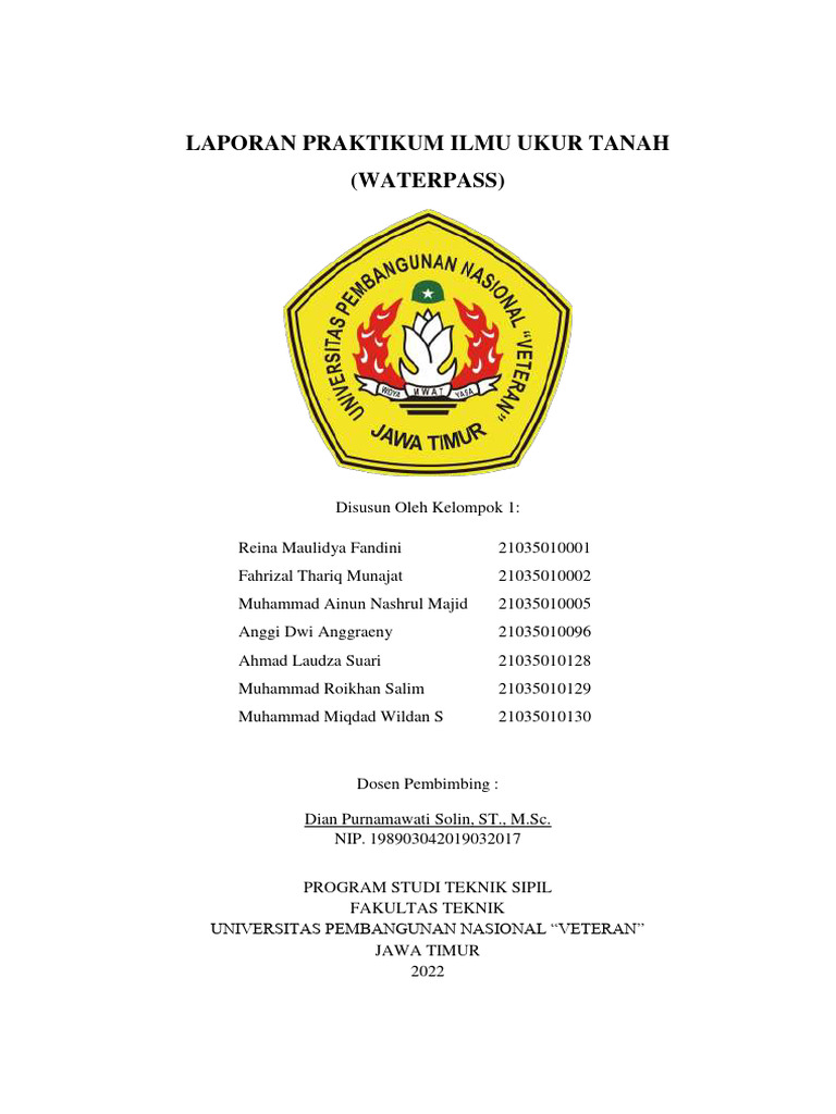 Laporan Praktikum Waterpass Teknik Sipil | PDF | Sains & Matematika | Teknologi & Rekayasa