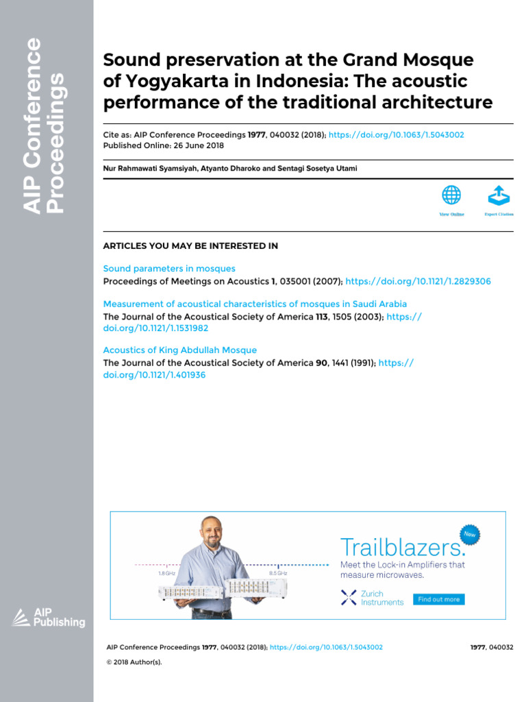 Sound Preservation at The Grand Mosque | PDF | Acoustics | Mosque