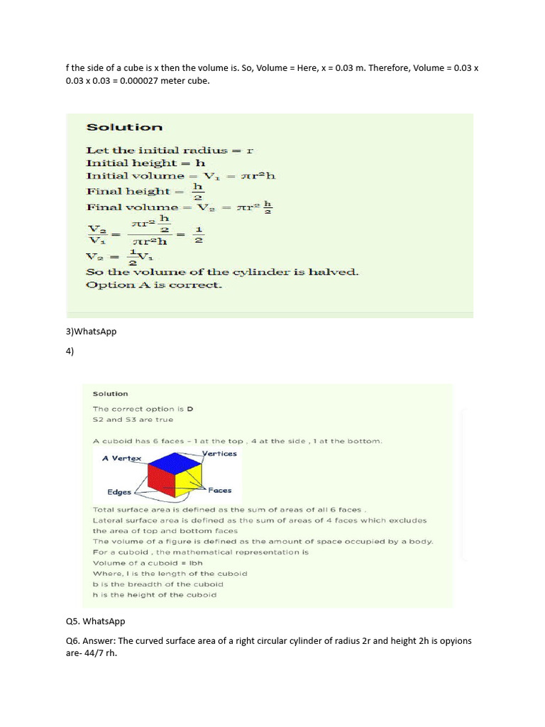 Mensuration Answer Pdf