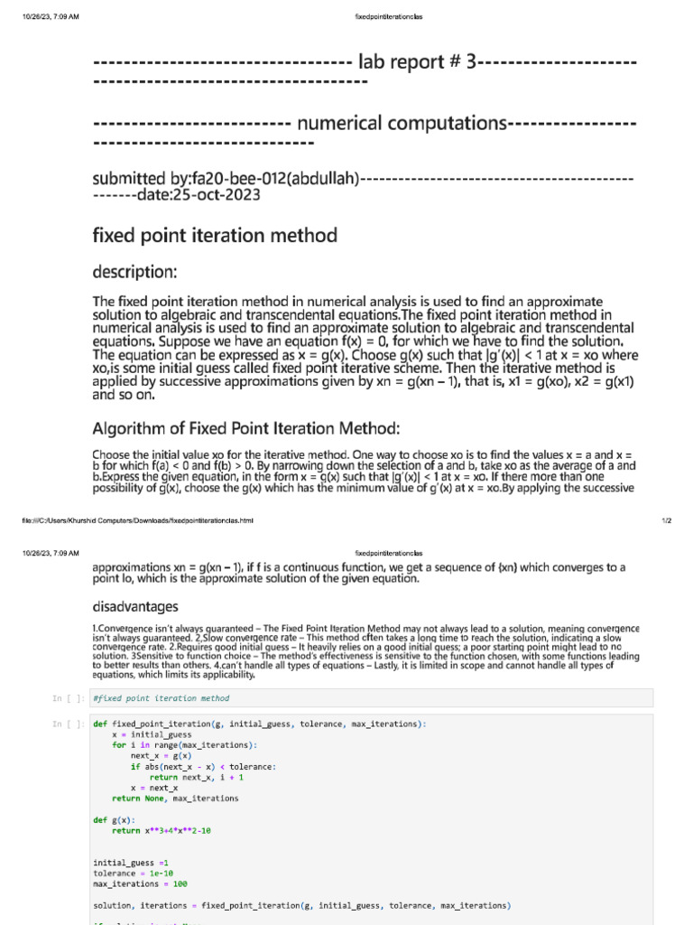 Fixwed Point Lab | PDF