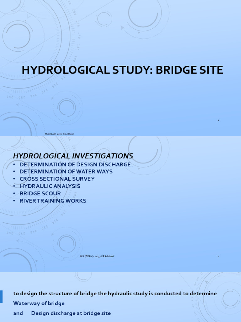 5 Hydrological Study of Bridge Site 23 | Download Free PDF | Discharge ...