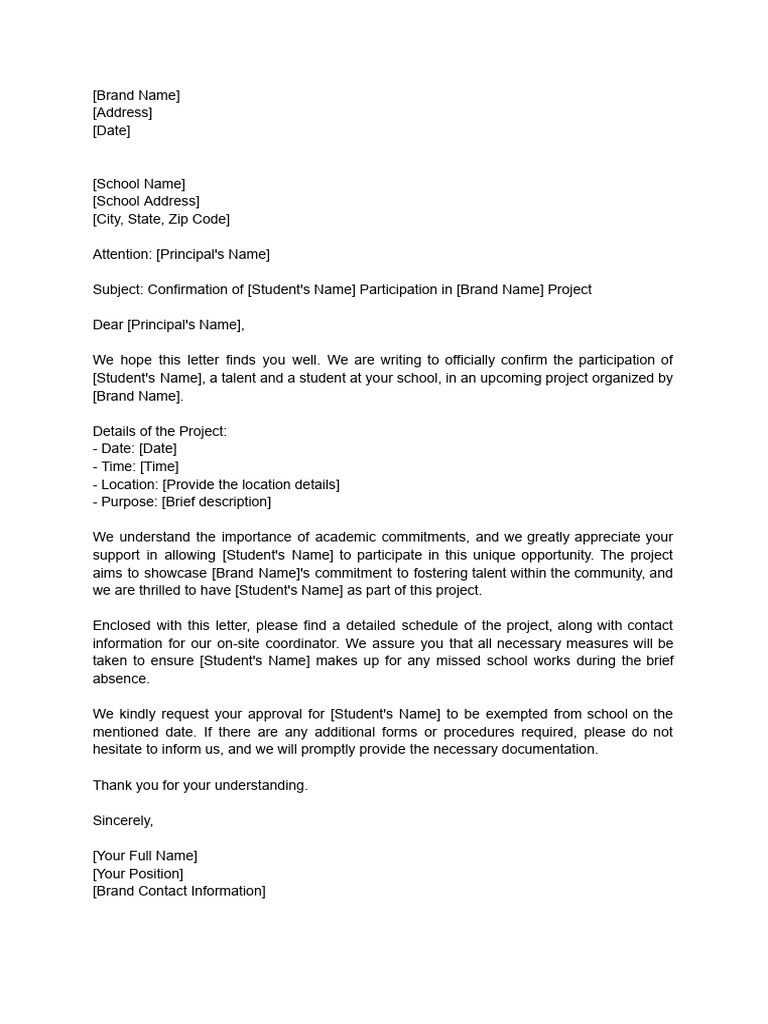 School Exemption / Release Letter | PDF