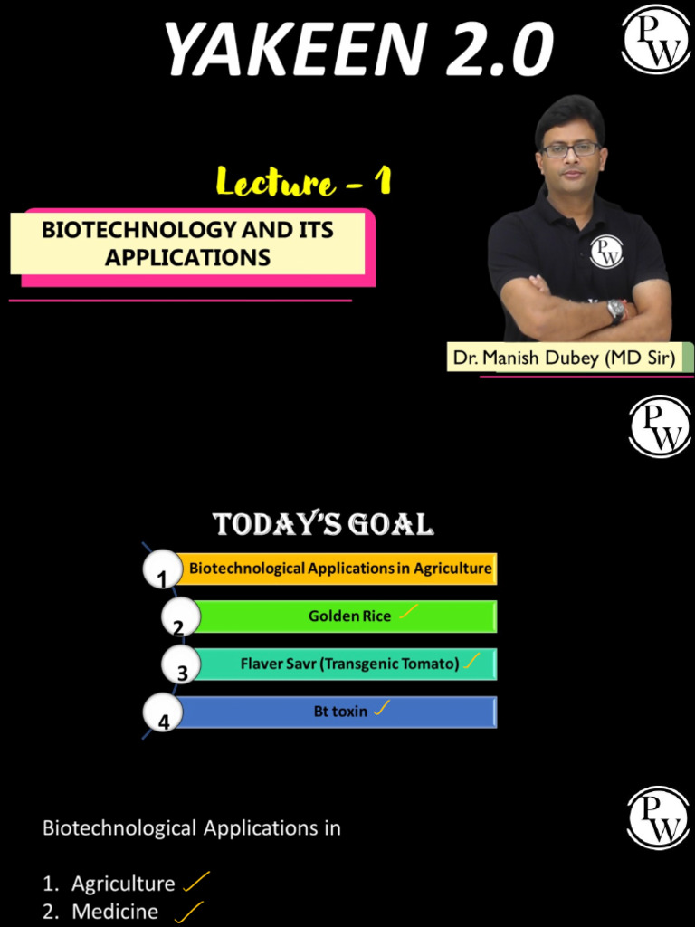 Biotechnology and Its Applications 01 - Classnotes - L1 Biotechnology ...