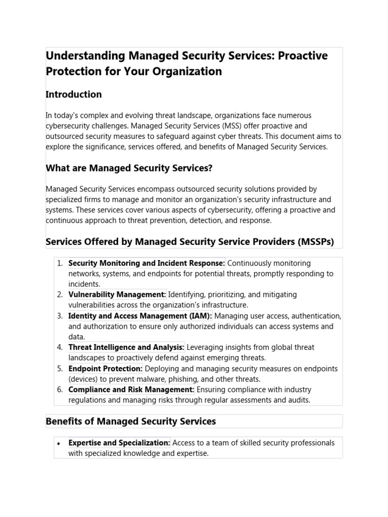 Understanding Managed Security Services | PDF | Security | Computer Security