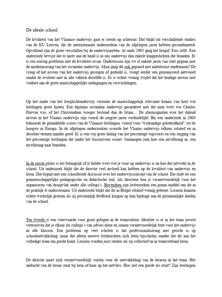 De Ideale School | PDF