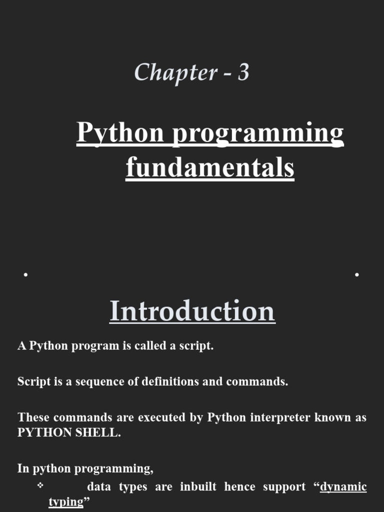 Chapter - 3 Python Programming Fundamentals | PDF | Data Type ... Chapter - 3 Python Programming Fundamentals | PDF | Data Type ...