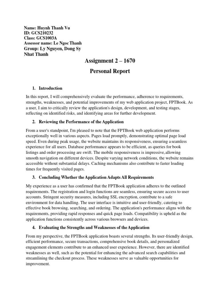 A2 Personal Report | PDF | Usability | World Wide Web