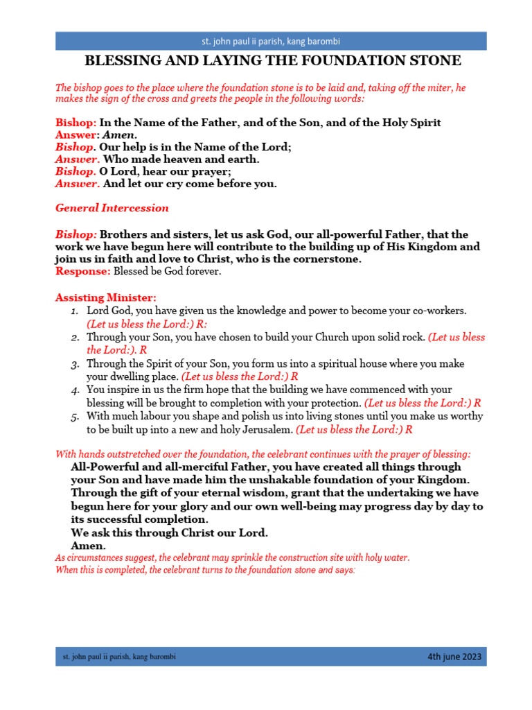 Blessing 2 and Laying The Foundation | PDF | Blessing | Christian ...