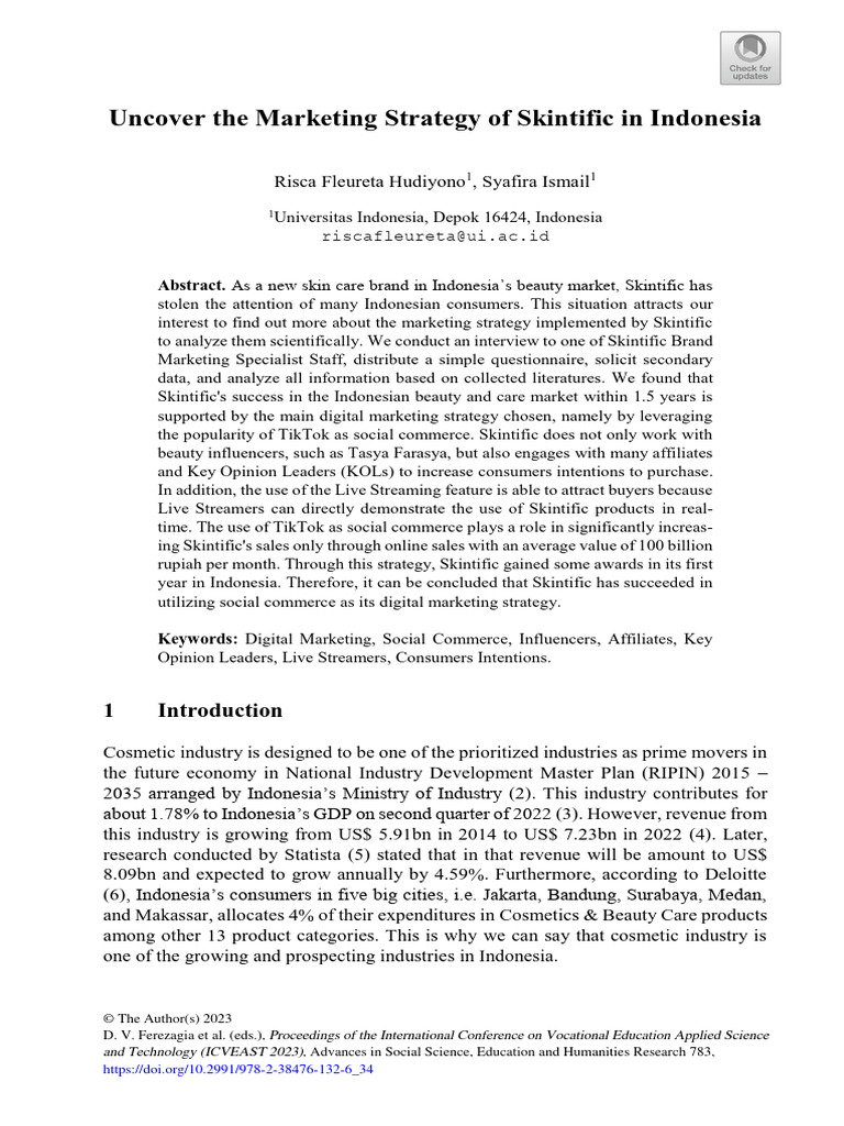 Uncover The Marketing Strategy of Skintific in Indonesia | PDF | Brand ...