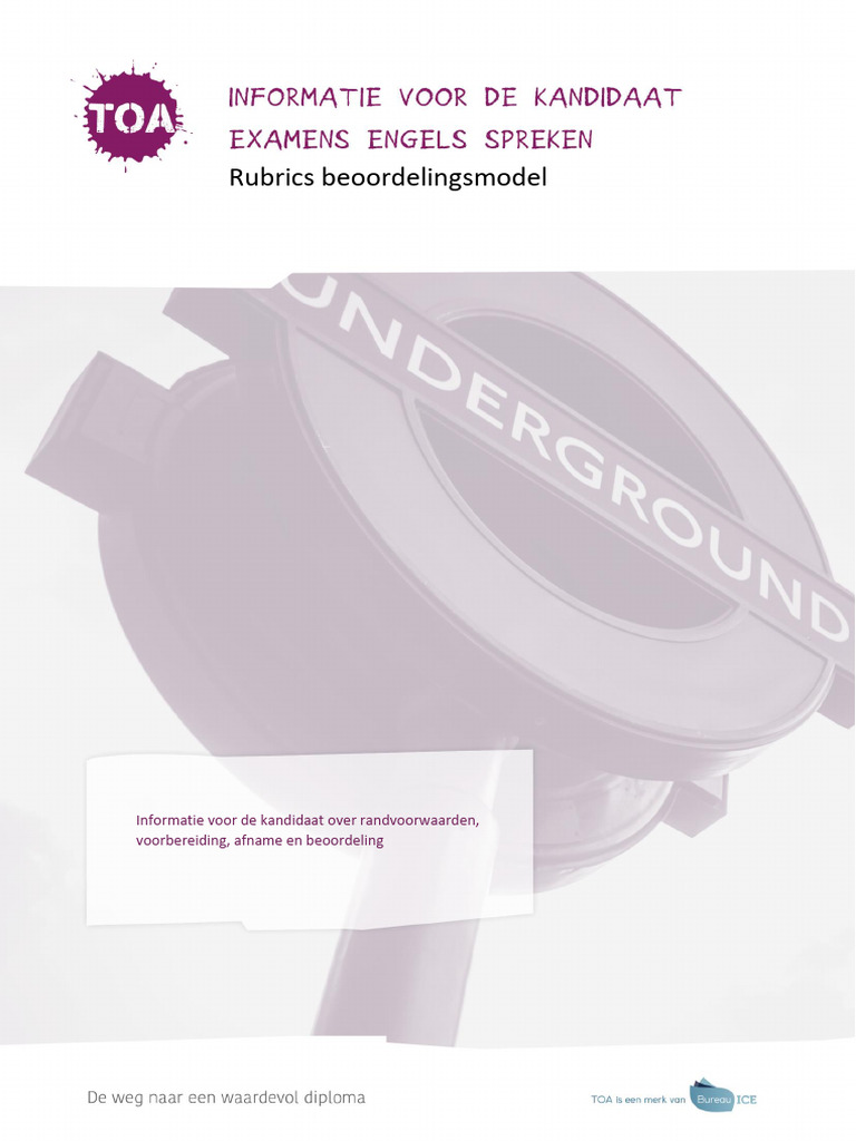 Kandidaatinformatie Engels Spreken - A2 Versie | PDF