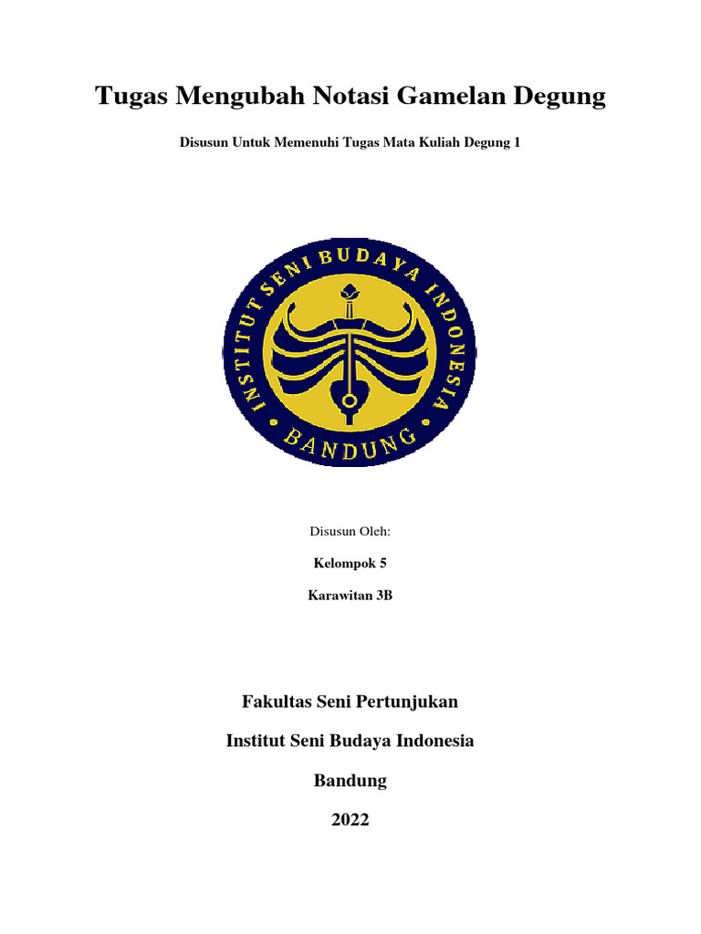 Notasi Gamelan Degung Kelompok 5 | PDF | Classical And Art Music Traditions