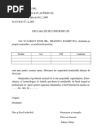 Model Declaratie Conformitate | PDF