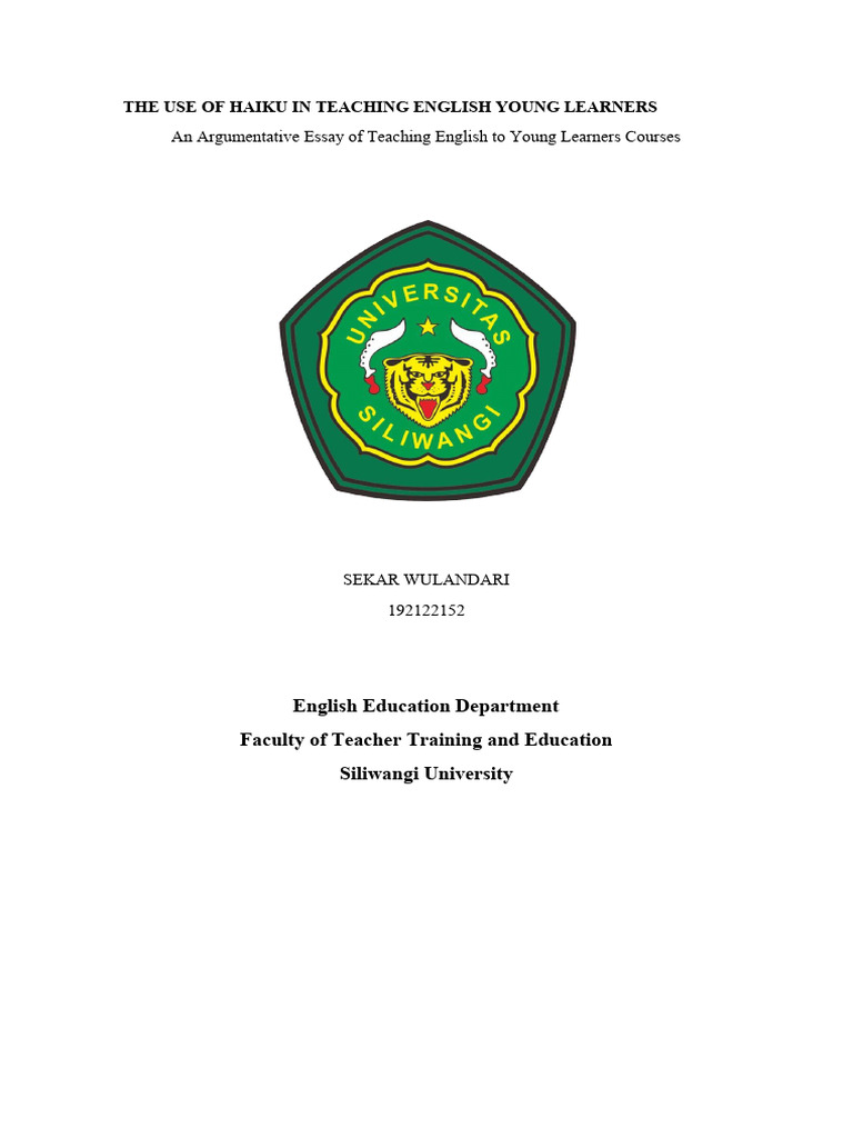 The Use Of Haiku In Teaching English Young Learner Pdf Learning