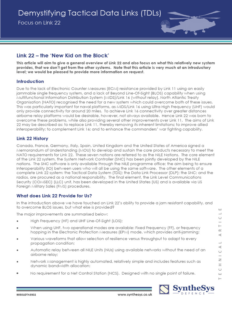 Overview of Link 22 Tactical Data Link | PDF | Computer Network ...