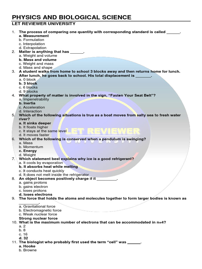 Physics Reviewer A | PDF | Mass | Matter