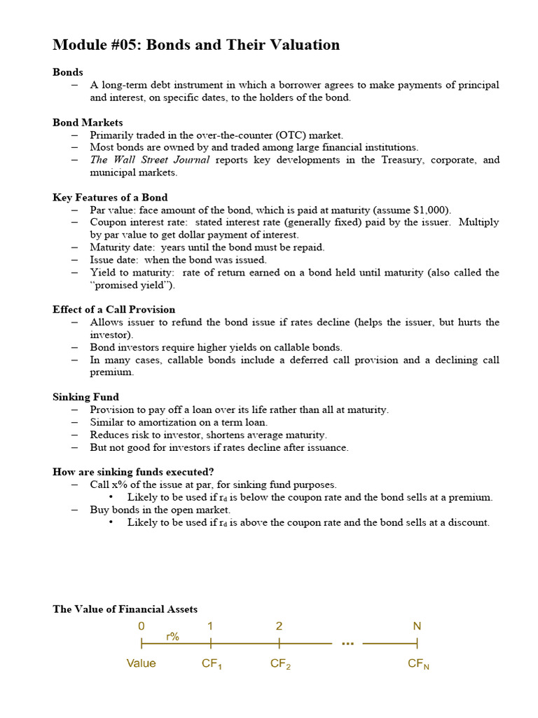 Module #05 - Bonds and Their Valuation | PDF | Bonds (Finance) | Yield ...