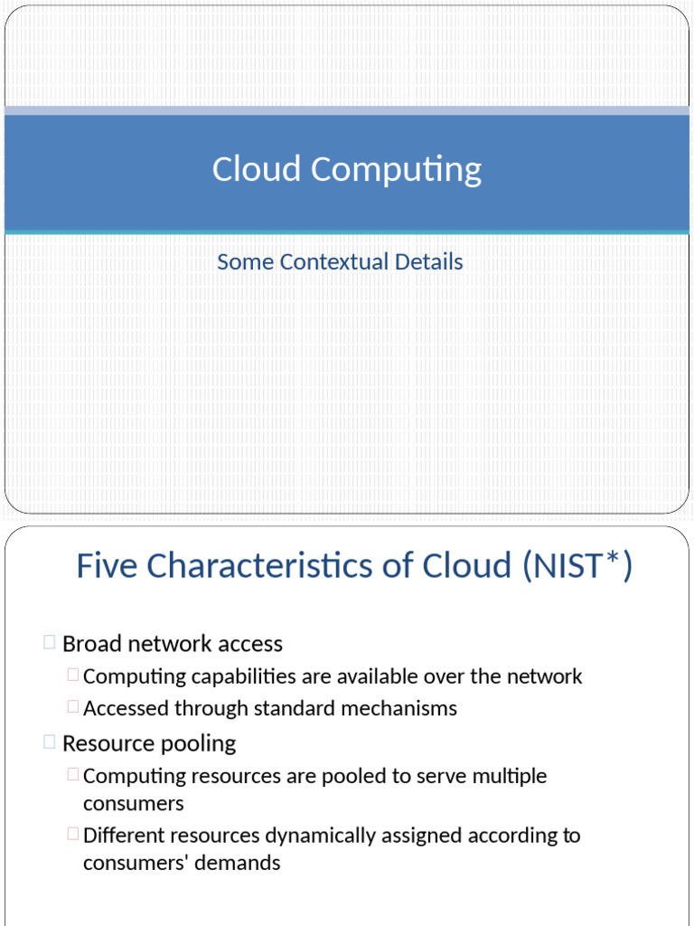 CloudComputing MotivationAndContext | PDF | Cloud Computing | Computing