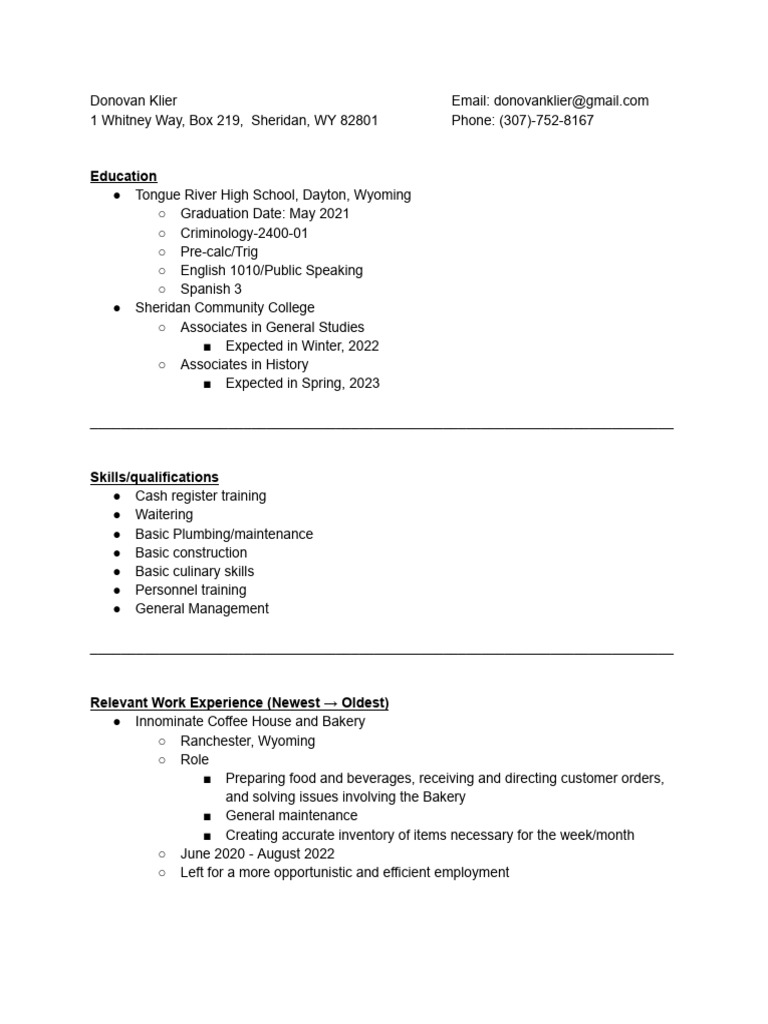Resume Current | PDF