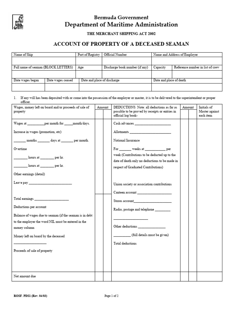 Bermudian Articles - Account of Property of Deceased. | PDF | Money ...