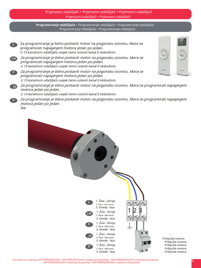 Uputstvo Za Programiranje - Daljinski Gavieto Cross 15 | PDF