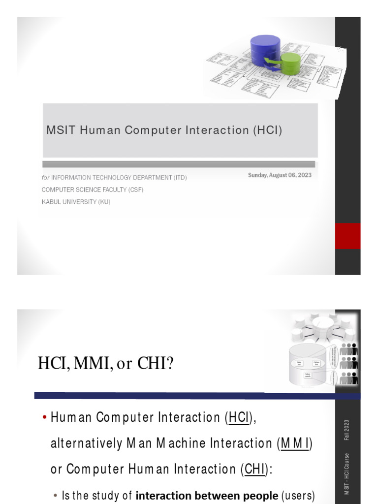 MSIT HCI - 230806 Presentation | PDF | Human–Computer Interaction | Usability
