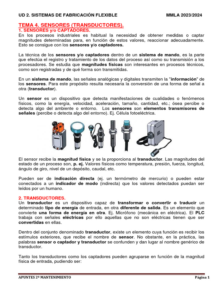 UD.2. TEMA 4 SENSORES Inductivos | PDF | Sensor | Electromagnetismo