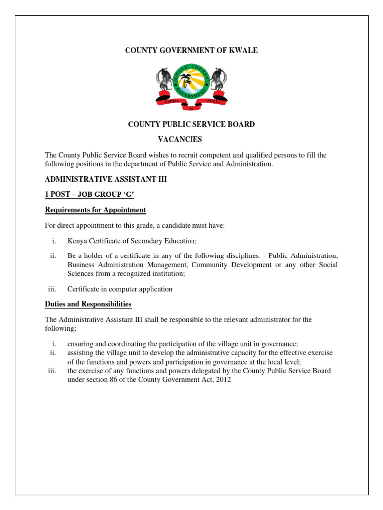 Declaration of Job Vacancies-Public Service and Administration-June-14 ...