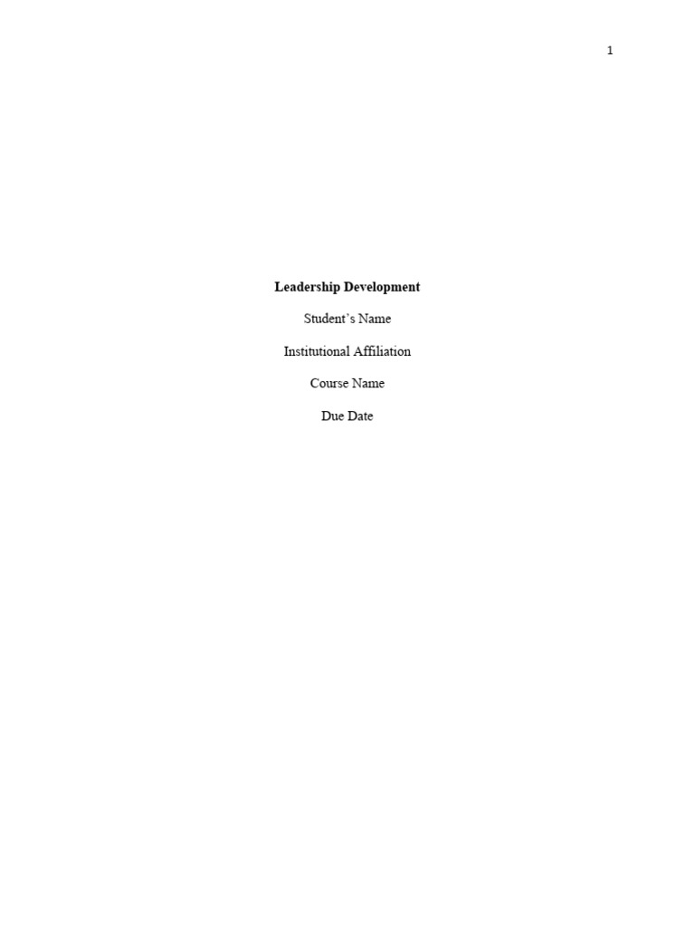 Leadership Development | PDF | Leadership | Psychological Resilience