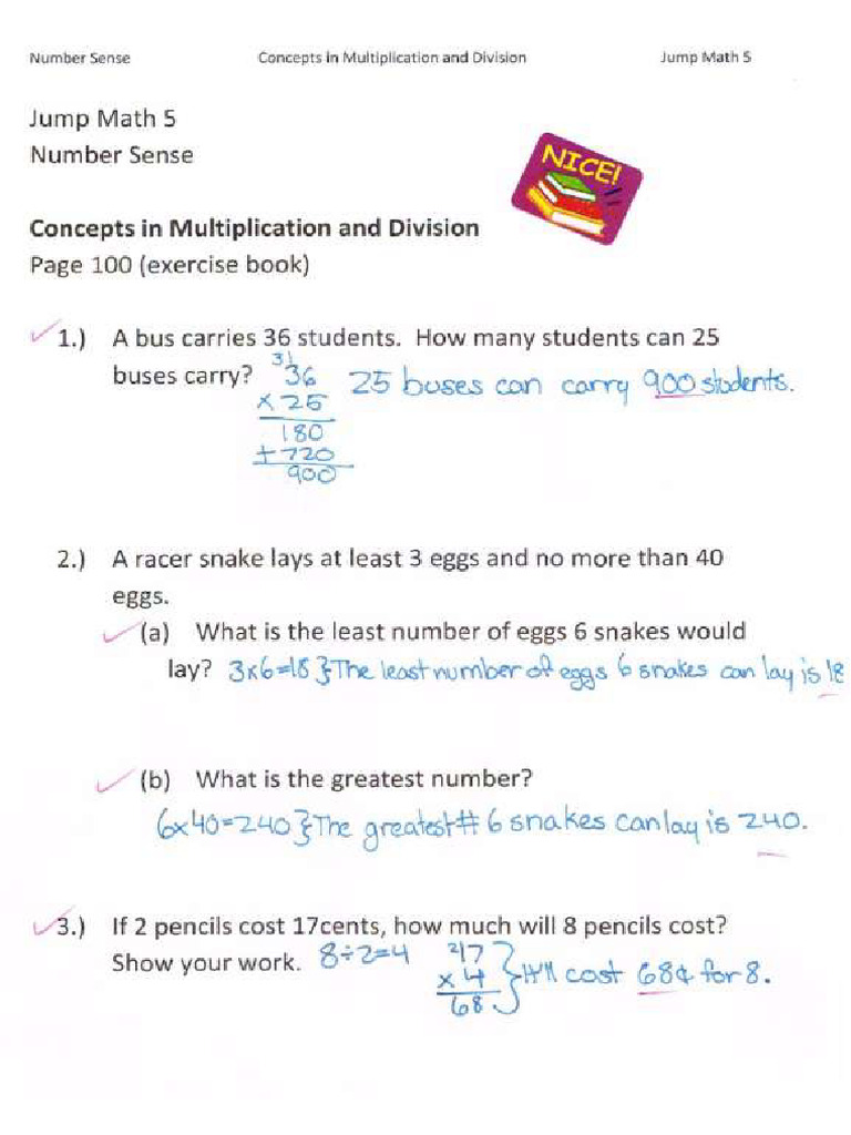 Jump Math 5.1 - 1 | PDF
