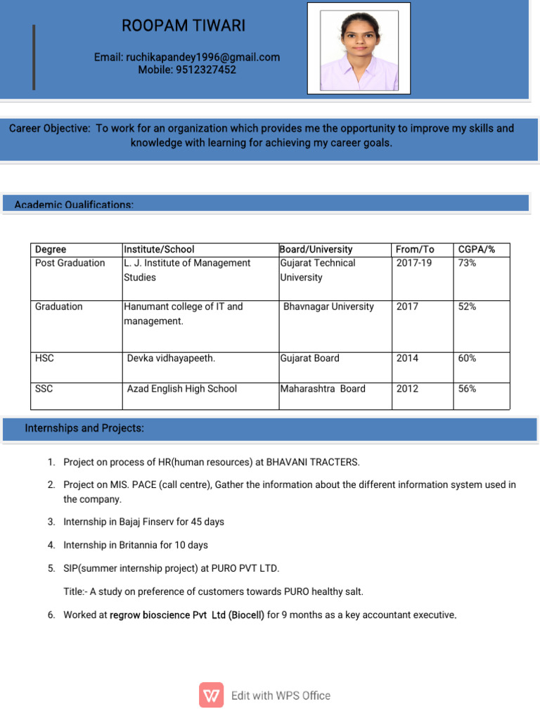 Naukri RoopamPandey (0y 0m) | PDF