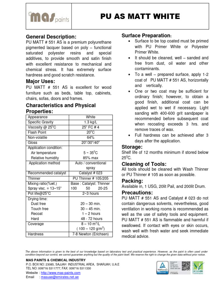 Pu As Matt White Datasheet | PDF | Secondary Sector Of The Economy ...