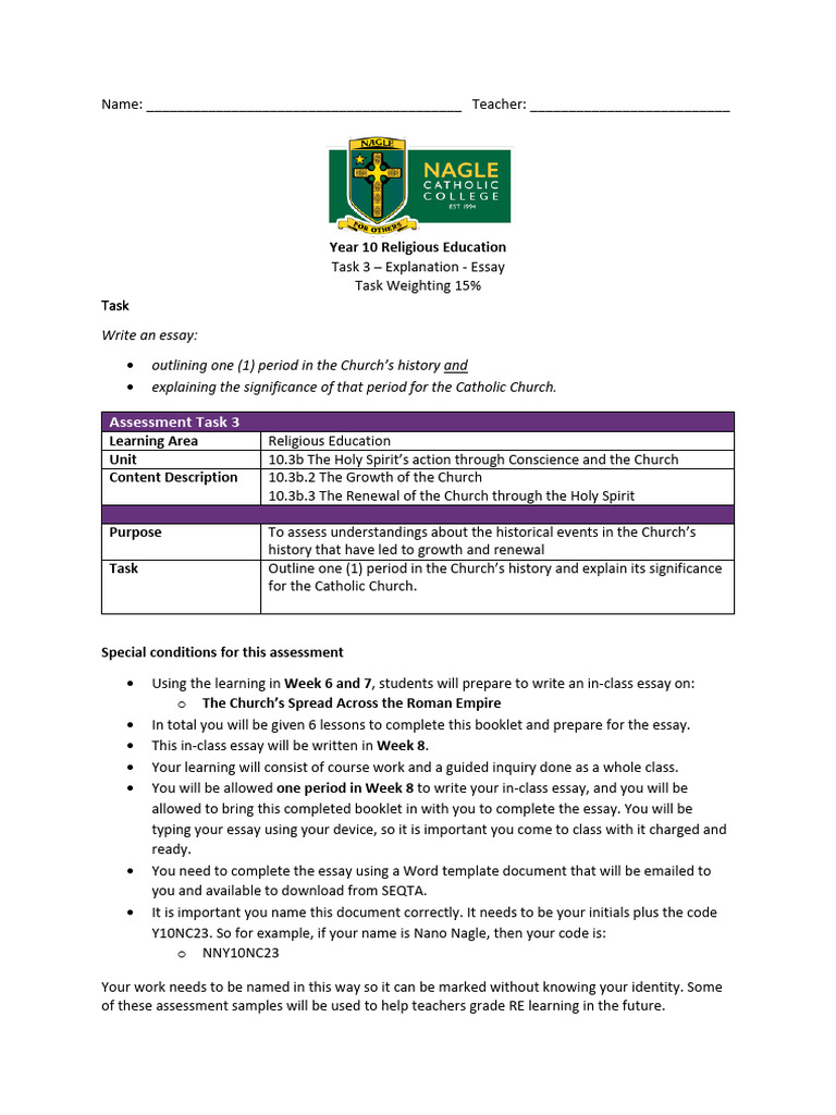 First Page | PDF | Essays | Catholic Church