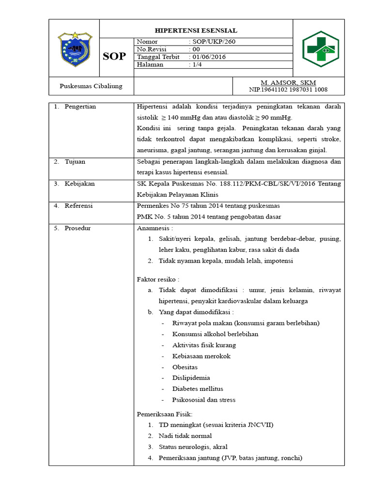 Hipertensi SOP | PDF | Pengembangan Diri | Kesehatan Holistik