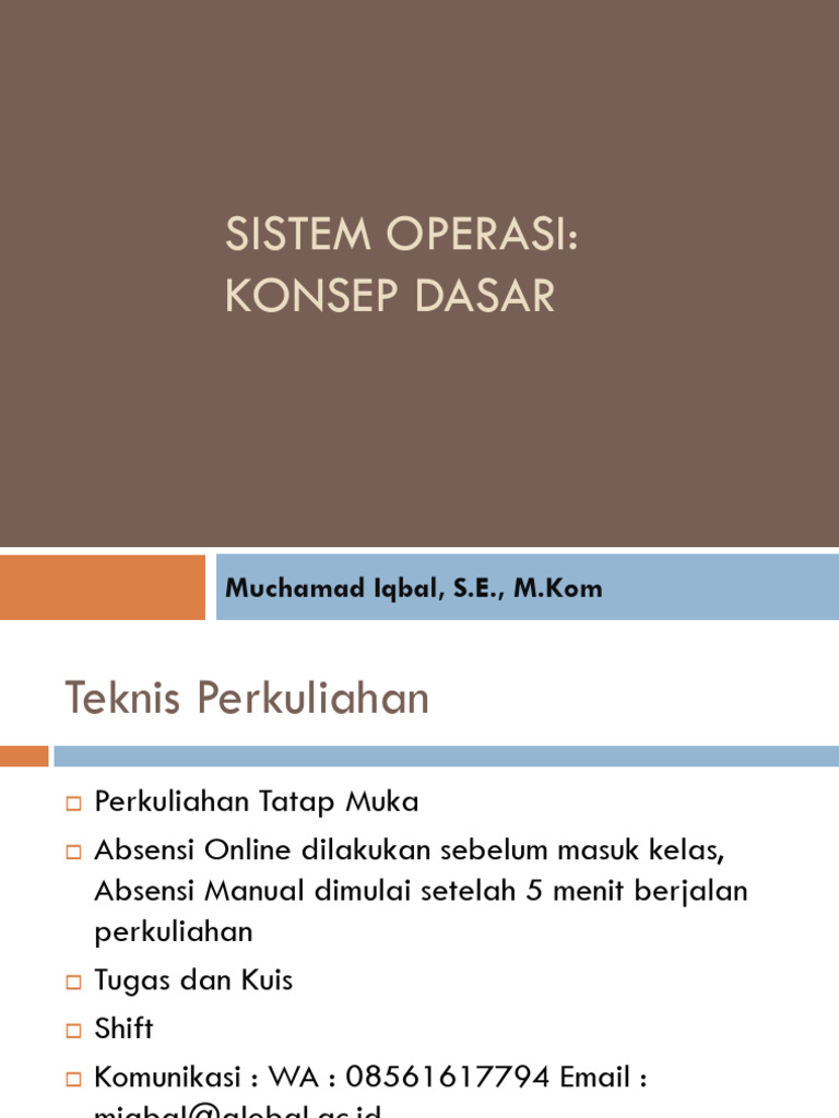 OS1 Konsep Dasar | PDF