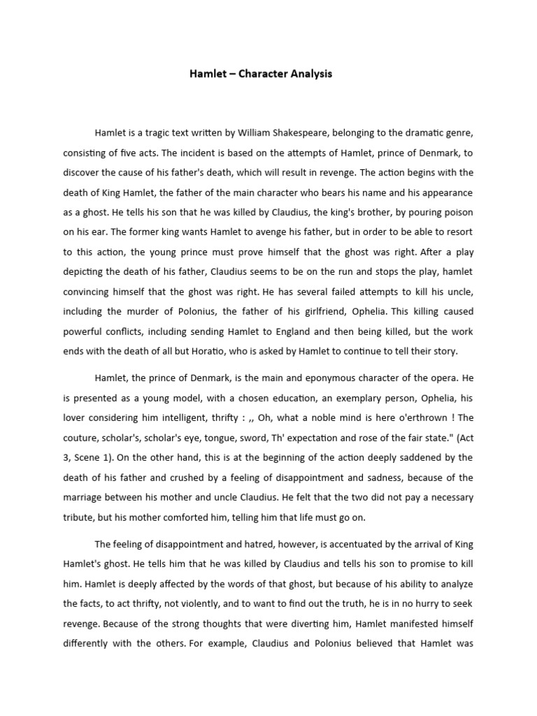 Hamlet - Character Analysis | PDF | Hamlet