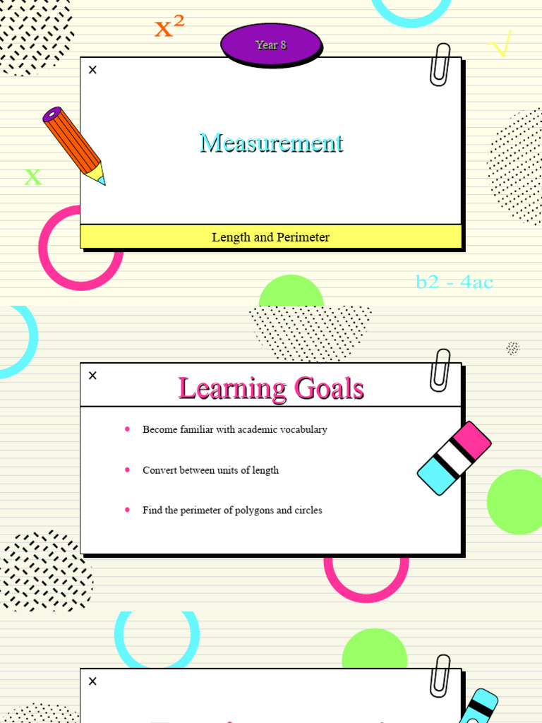 Grade 8 Measurement and Perimeter Guide | PDF | Area | Length