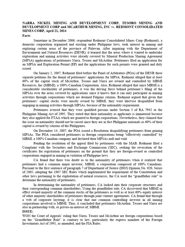 Narra Nickel Mining and Development Corp 112031 | PDF | Collective ...