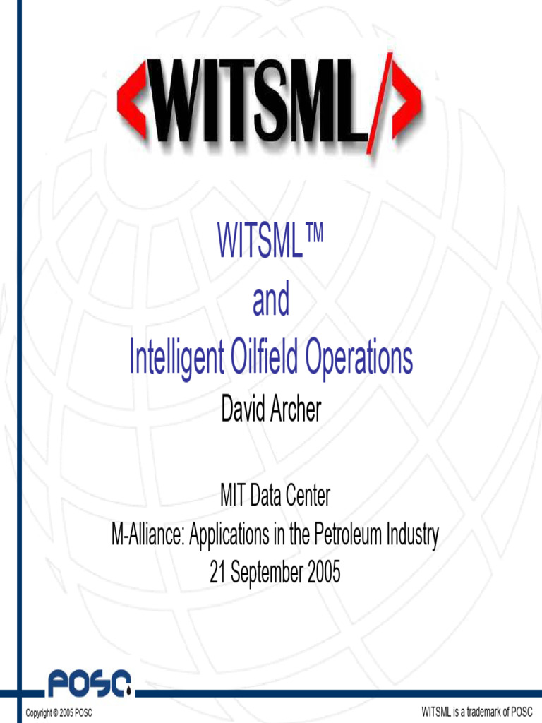 Presentation - WITSML and Intelligent Oilfield Operations | PDF | Computing