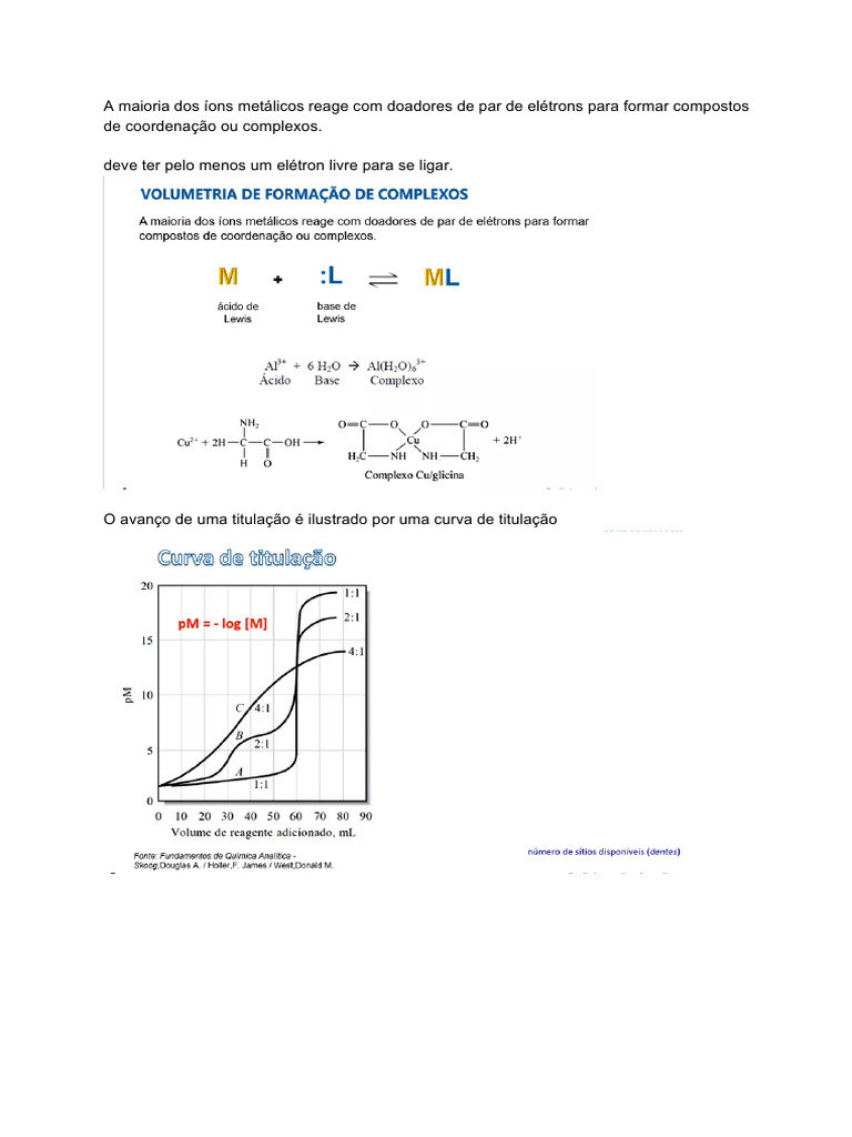 Volumetria de Formaá o de Complexos | PDF | Ciências e Matemática | Tecnologia e Engenharia